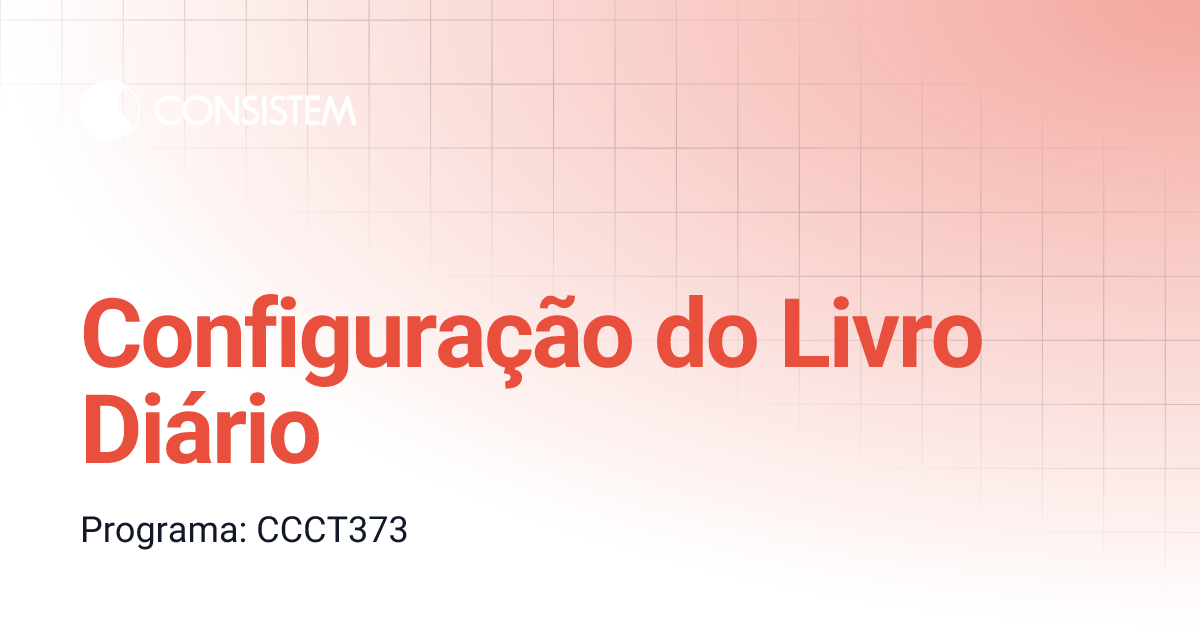 Configuração do Livro Diário | Consistem