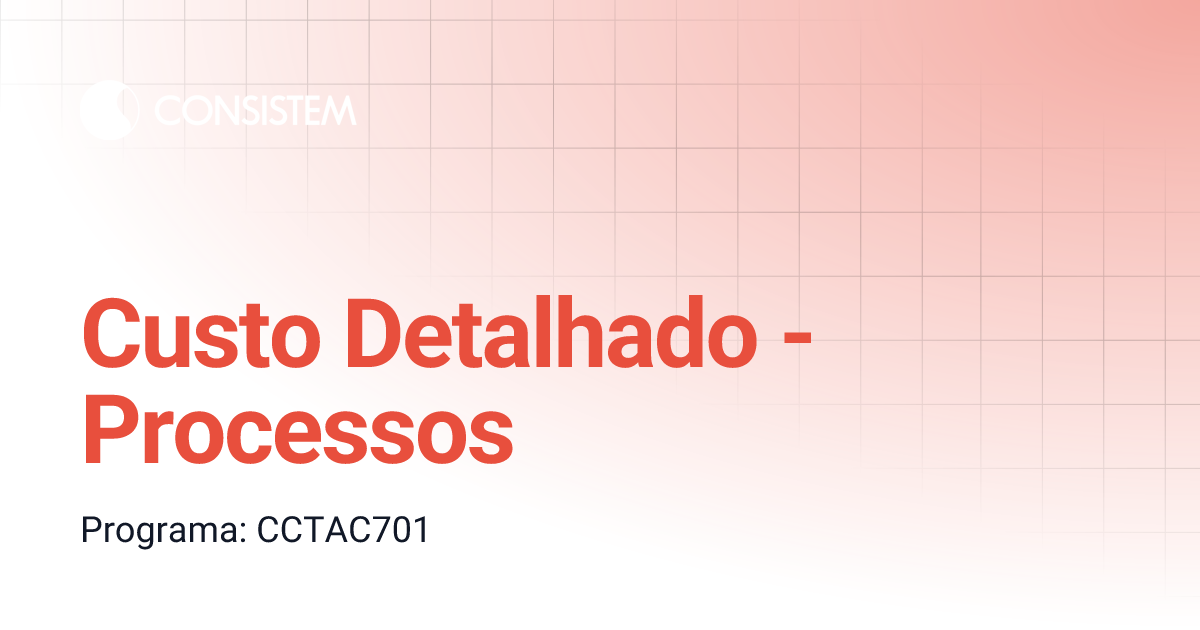 Custo Detalhado - Processos | Consistem