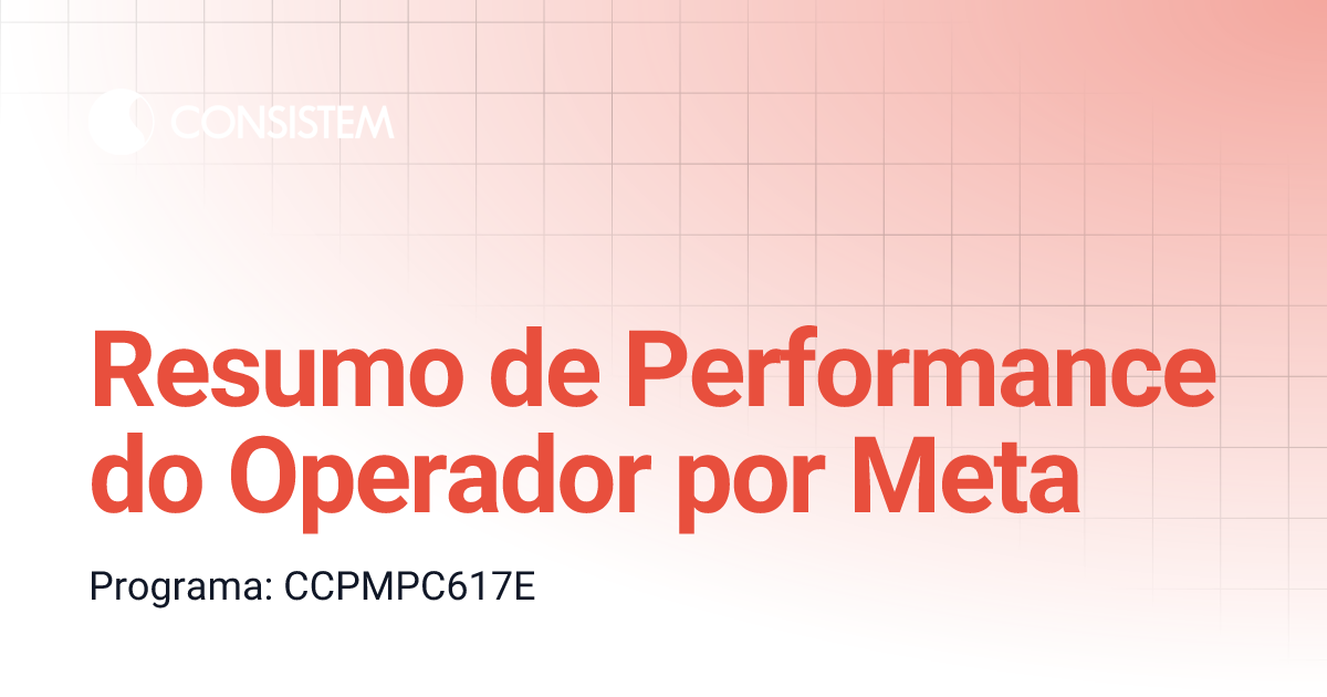 Resumo de Performance do Operador por Meta | Industrial | Consistem ERP