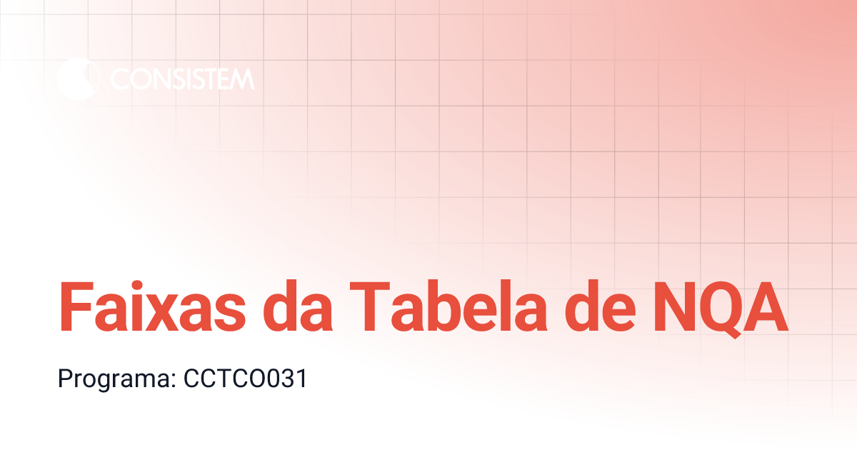 Faixas da Tabela de NQA | Consistem